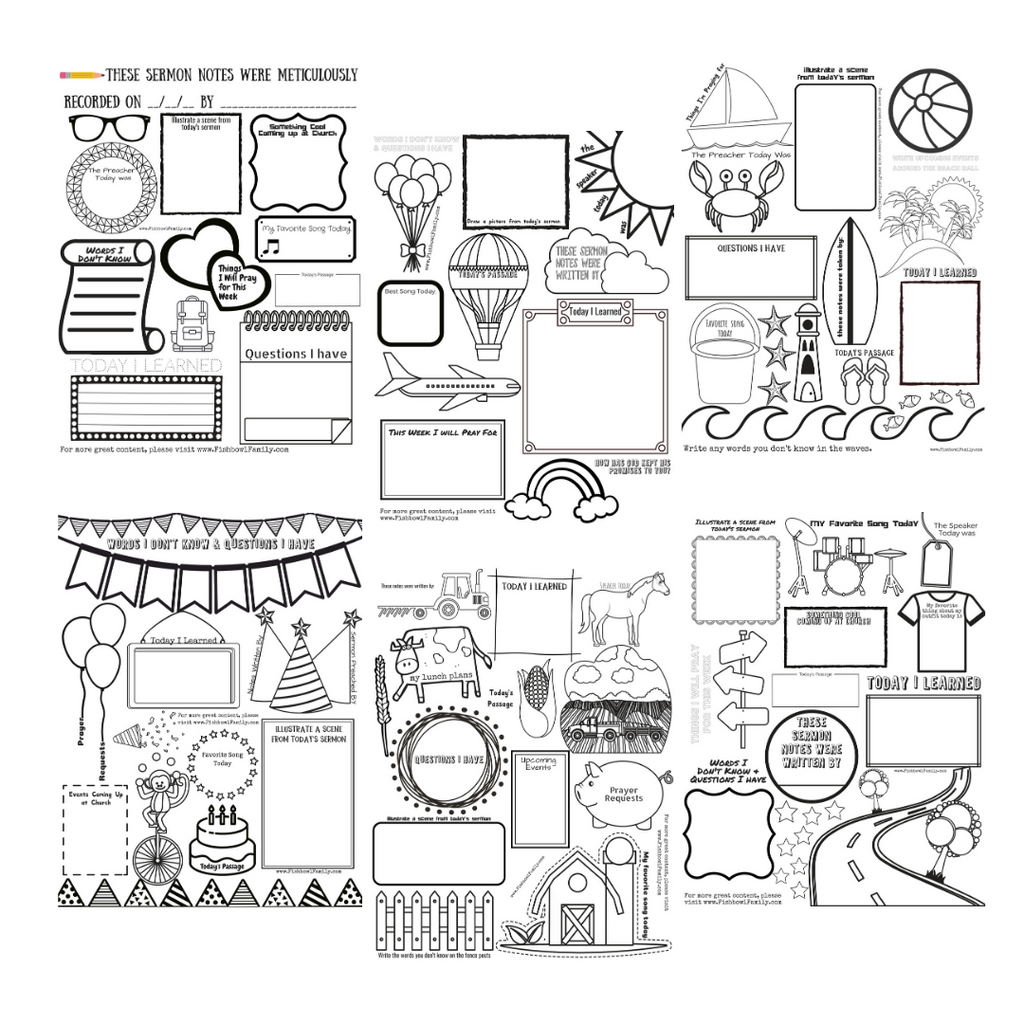 13 Sermon Note Taking Sheets for Churches – Overwhelming Goods